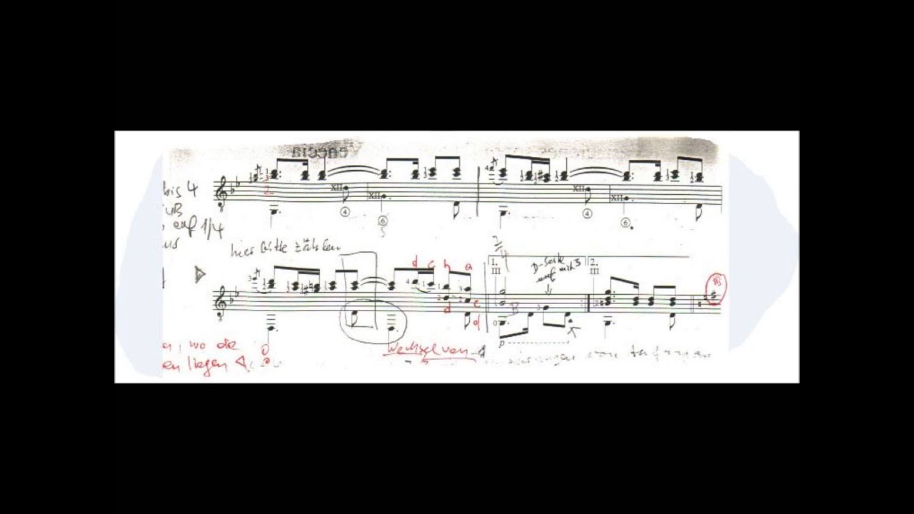 Francisco Tarrega - Tango Maria with score, Billy Marter, Guitar - YouTube