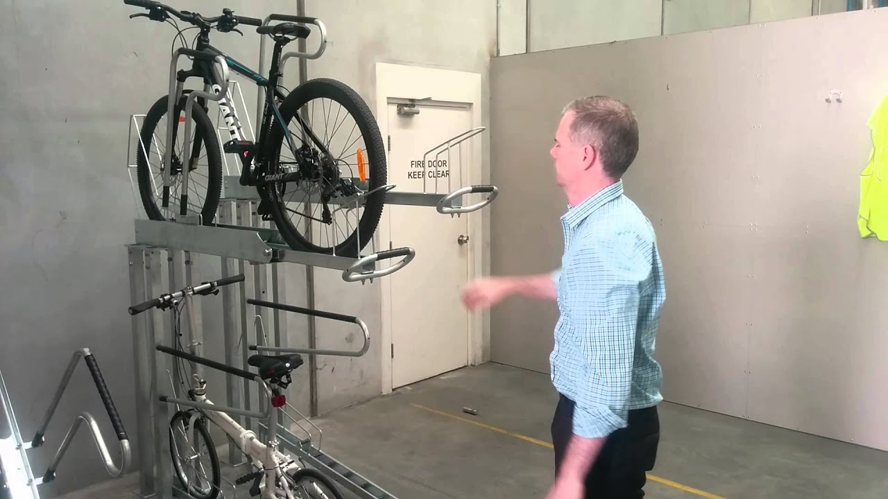Dual height bike rack - YouTube