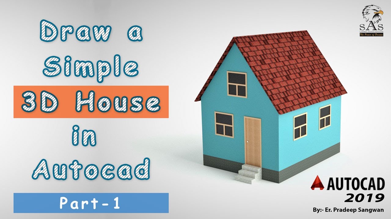 Autocad 3D House Design | Create 3D House Step by Step AutoCAD Complete ...