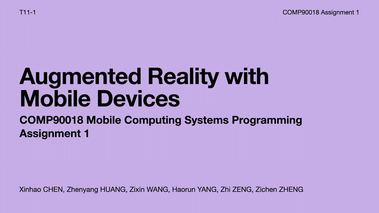 COMP90018 2021 S2 Assignment 1 Group T11-1 Video Presentation - YouTube