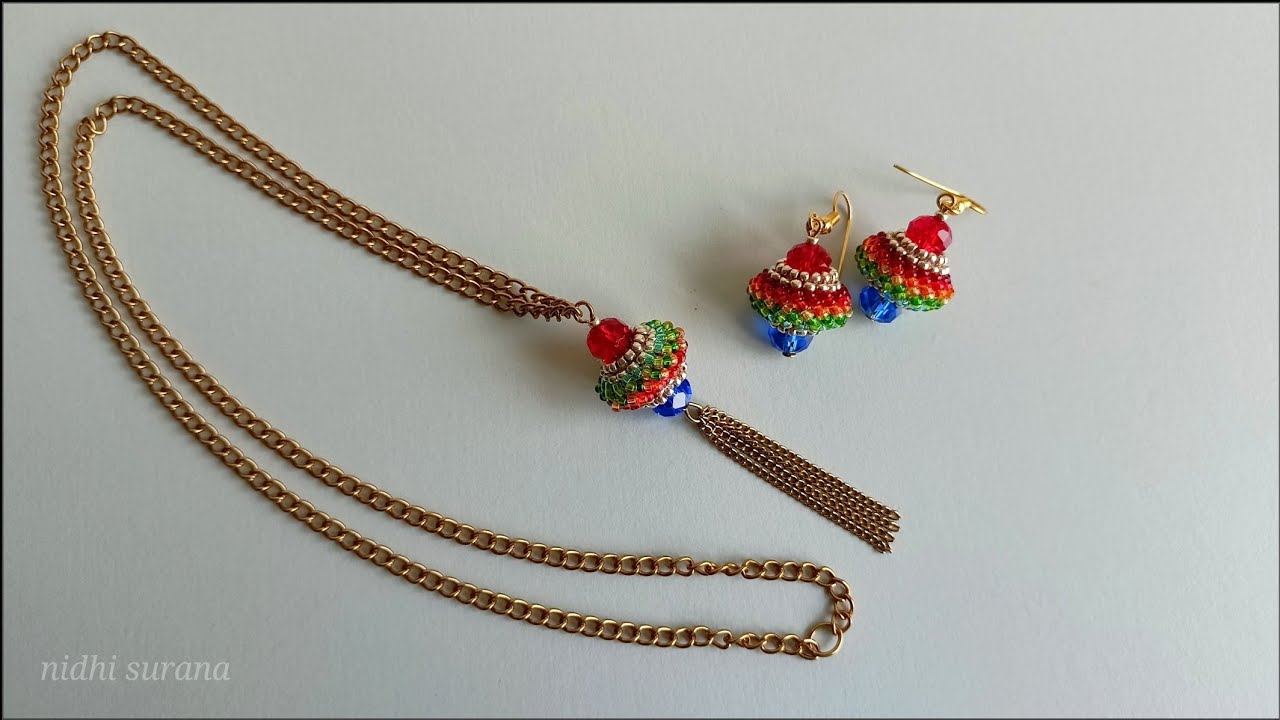 Lantern Earrings & Pendant/How to make Seed bead Jewelry at home ...