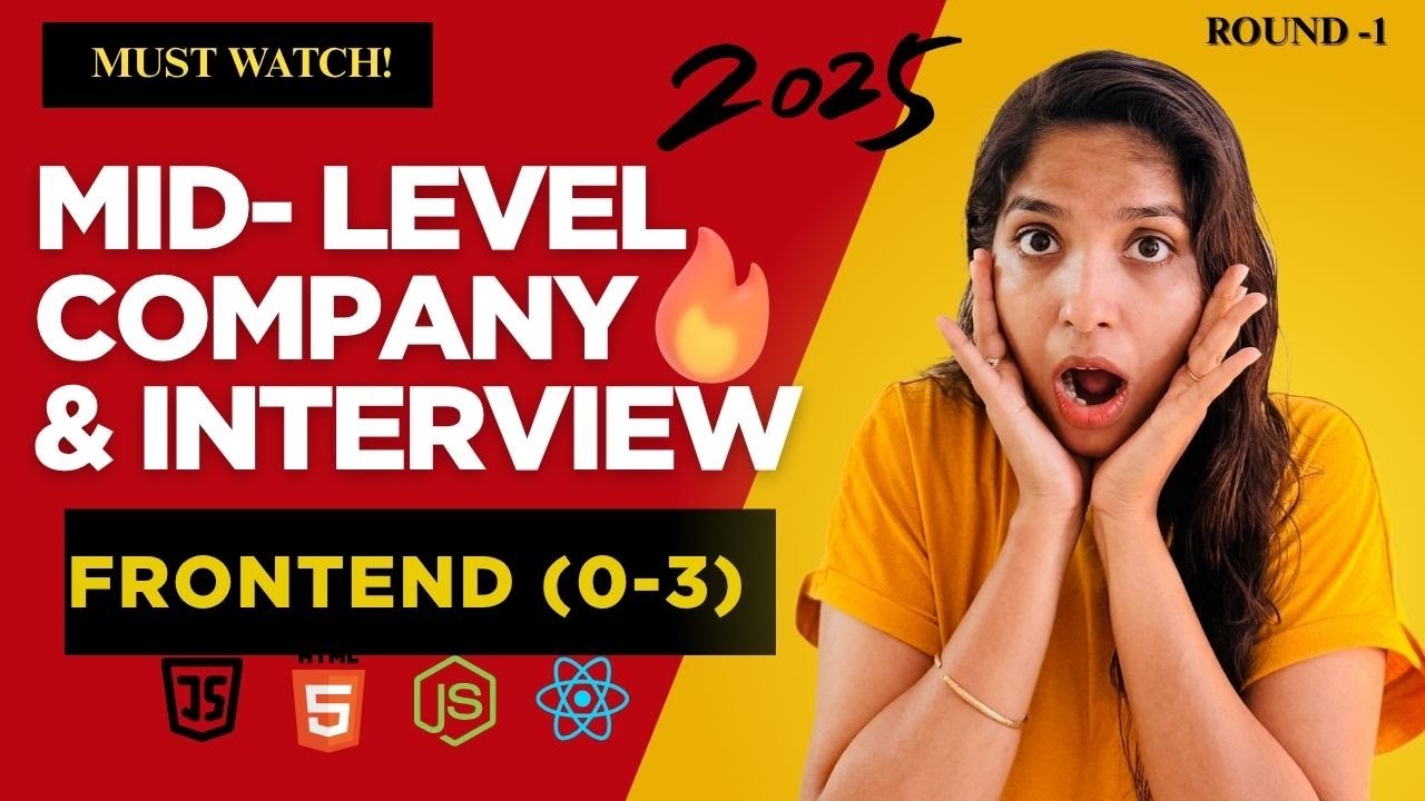 💼 Mid-Level Frontend Interview 2025 | Startup (NMC2) Round 1 | React ...
