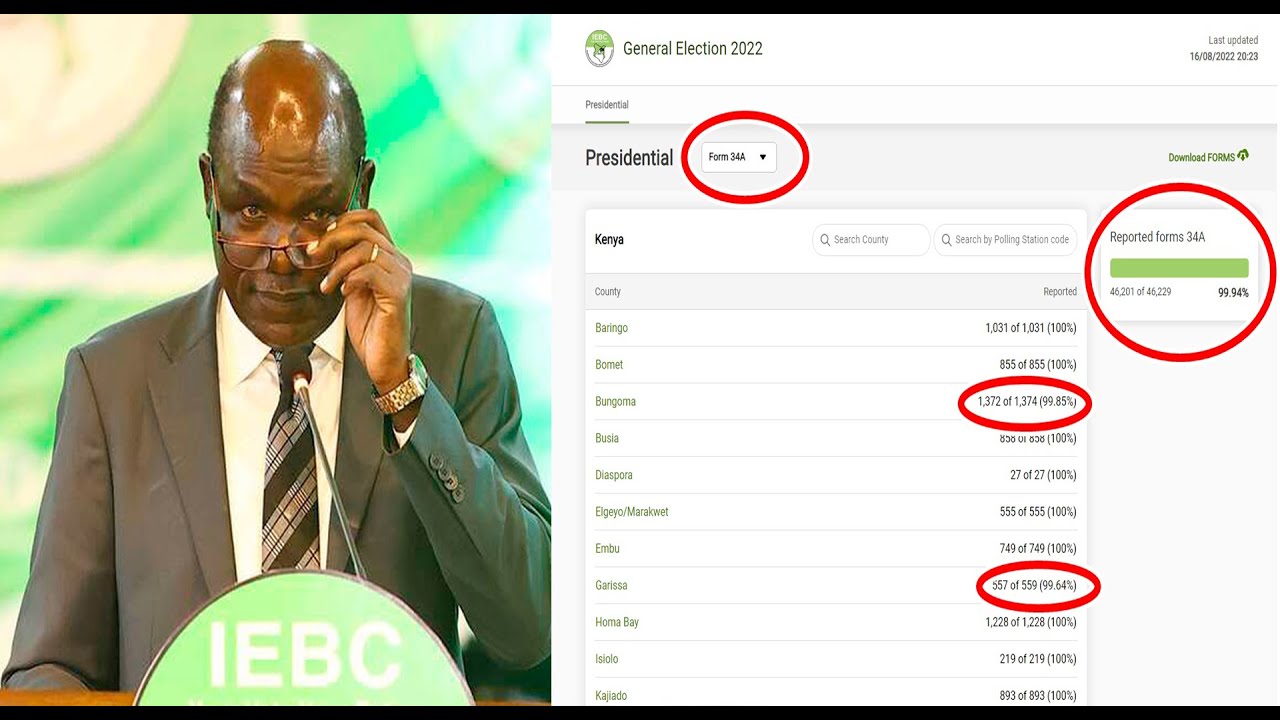 Chebukati in fear as 28 forms 34A miss from the Public Portal - YouTube