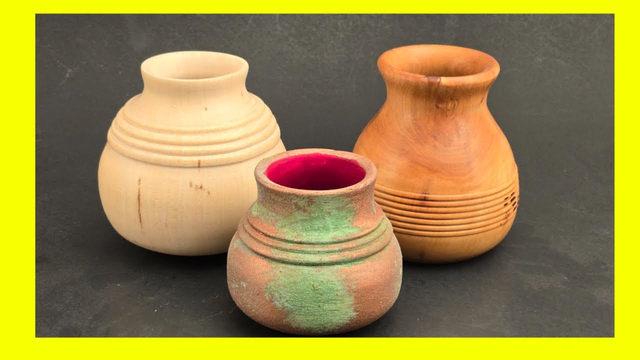 Wood Turning a Beautiful Oak Wood Pot From My Backyard Tree - YouTube