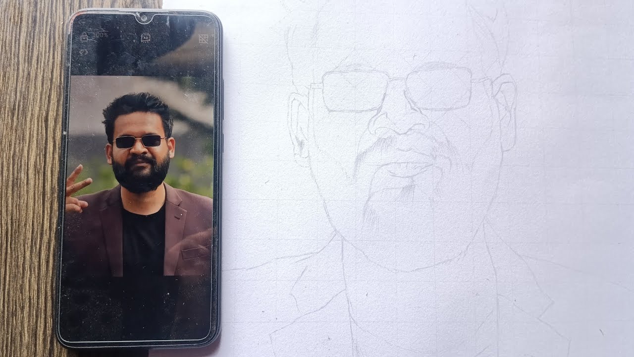 Balen shah drawing outline Kushal ||rokaya ||arts - YouTube