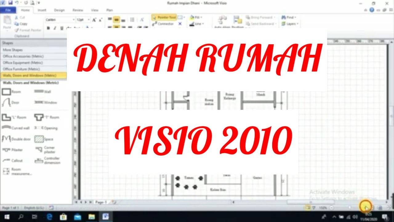 Cara Membuat Denah Rumah dengan Menggunakan Microsoft Visio 2010 - YouTube