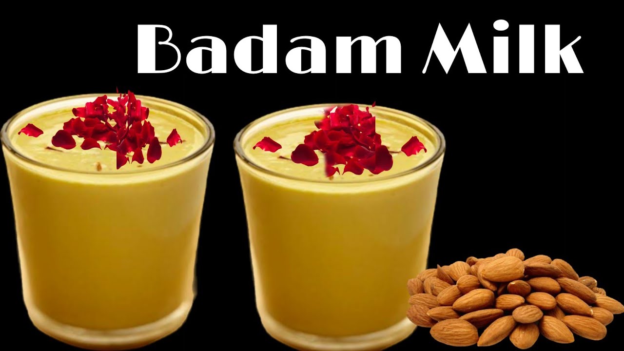 badam milk shake | badam shake recipe | almond milkshake | badam shake ...