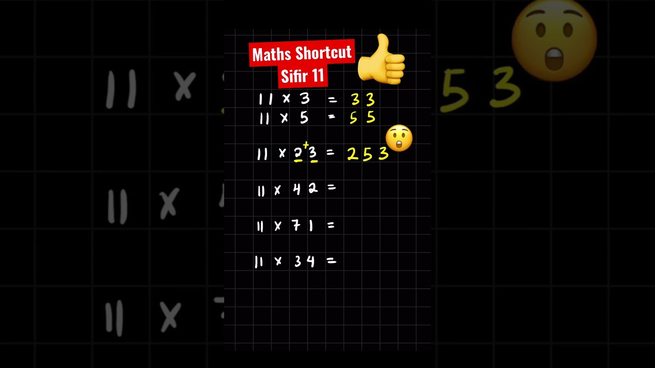 Maths Shortcut! Sifir 11 (11th timetables) - YouTube