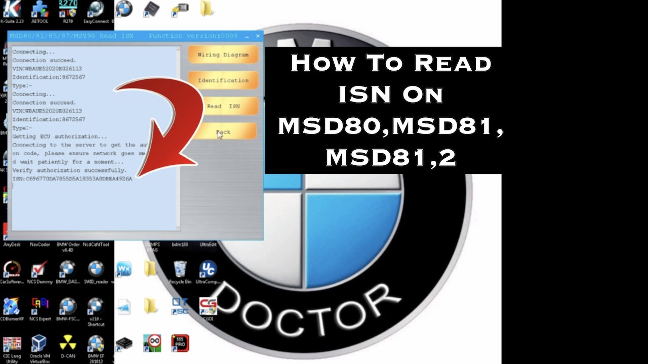 How To Read ISN On The BMW MSD80, MSD81, MSD81.2 - YouTube