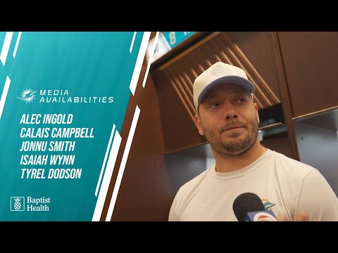 Ingold, C. Campbell, J. Smith, Wynn and Dodson meet with the media l Miami Dolphins