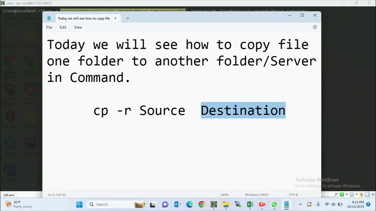 How to copy file one folder to another folder or server in CentOS? - YouTube