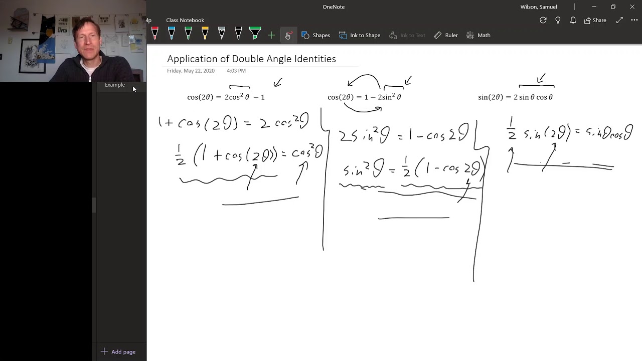7.3 3 - Application of double angle identities - YouTube