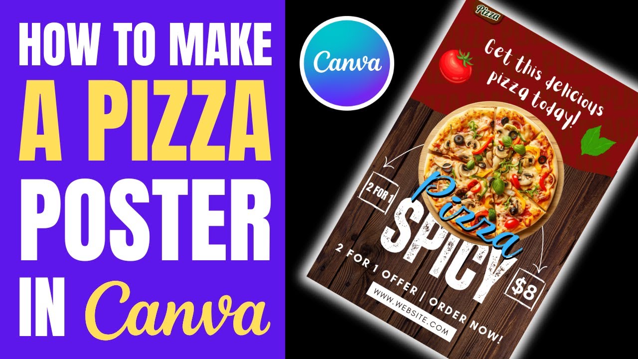 How to make pizza poster in Canva | Step-by-Step Food Poster Design ...