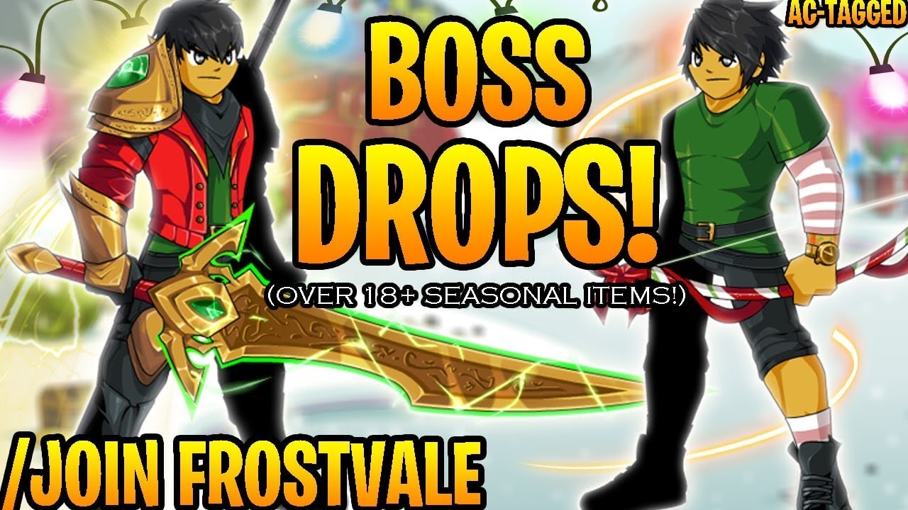 AQW - /JOIN FROSTVALE (ALL Giefurious Boss Drops) (SEASONAL & AC-TAGGED) + ITEM Showcase! - YouTube