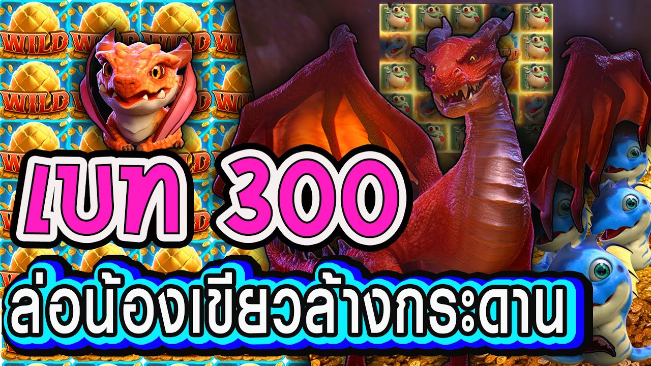 สล็อตแตกง่าย | สล็อตPG : Dragon Hatch : ดราก้อนแฮต เบท 300 ล่อน้องเขียว ออกมาเต็มกระดาน!!! - YouTube