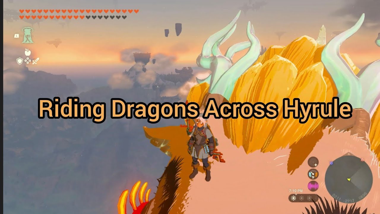 Zelda ToTK, riding dragons across Hyrule - YouTube