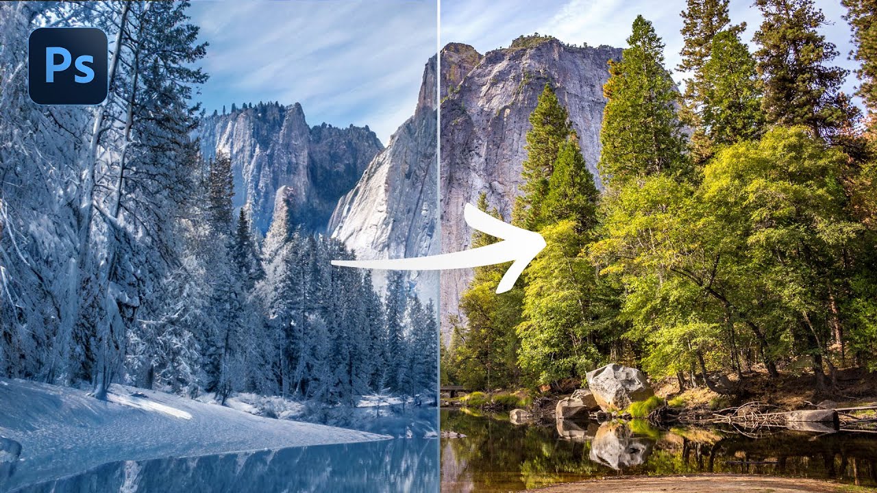 Easily Change Seasons in Your Photos with Photoshop - YouTube