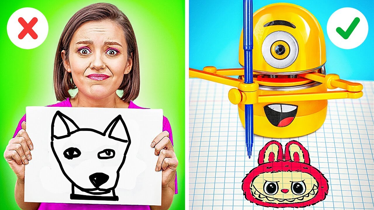 RICH vs BROKE DRAWING BATTLE! 💰🎨 Art Fails & Genius Hacks by 123 GO ...