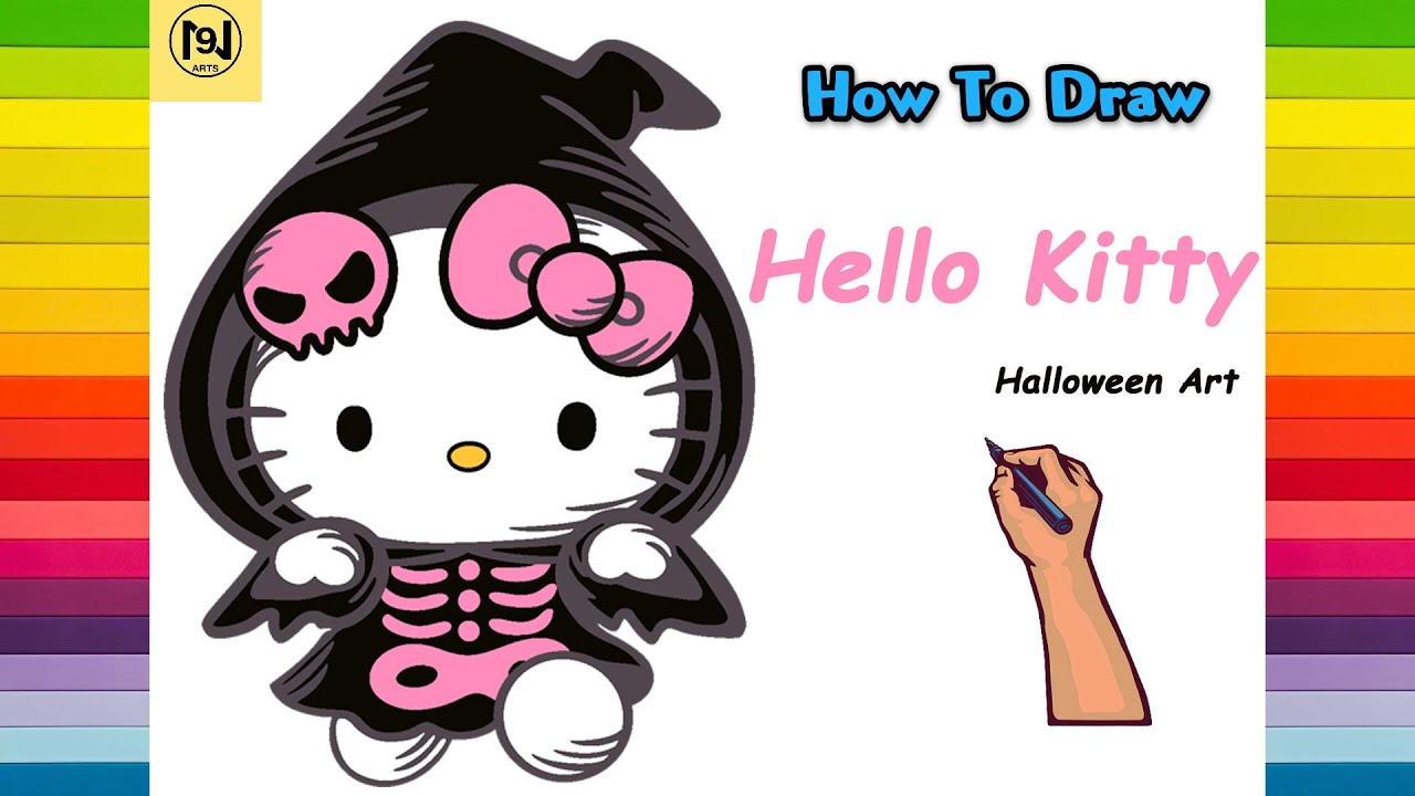 How to Draw Draw Hello Kitty Halloween Edition - YouTube