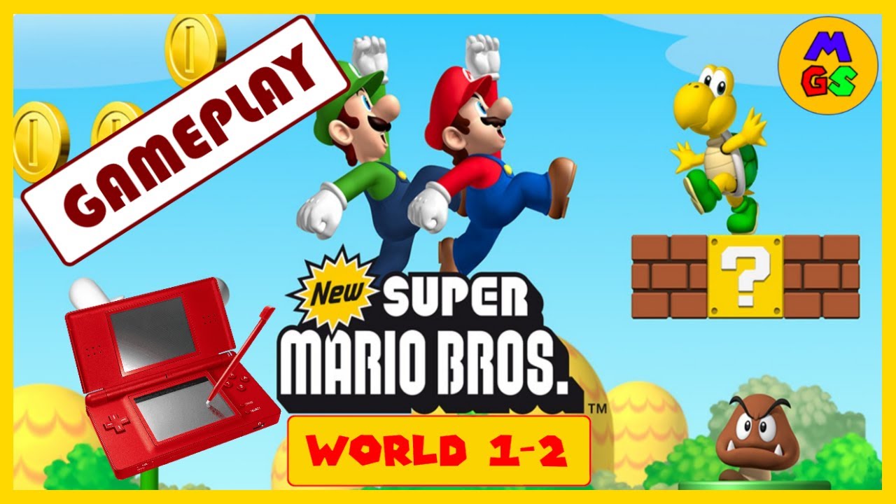 New Super Mario Bros - World 1-2 - Gameplay - Top Nintendo DS - YouTube