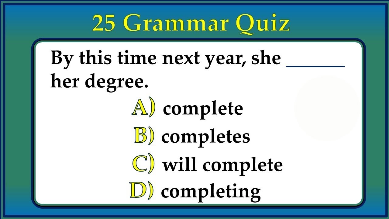 25+ English Grammar Quiz Questions। English Grammar Test । Mindful ...