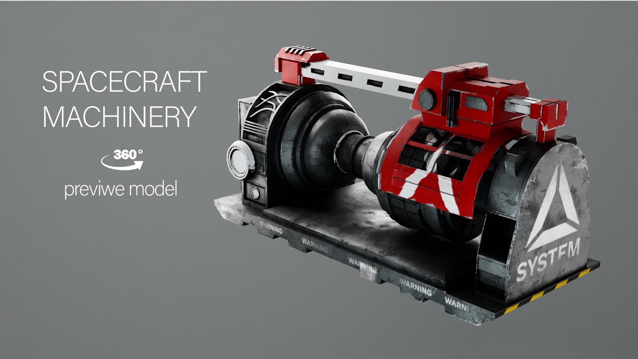 3D model 360 degree previwe Spacecraft machinery (Game Assets) - YouTube