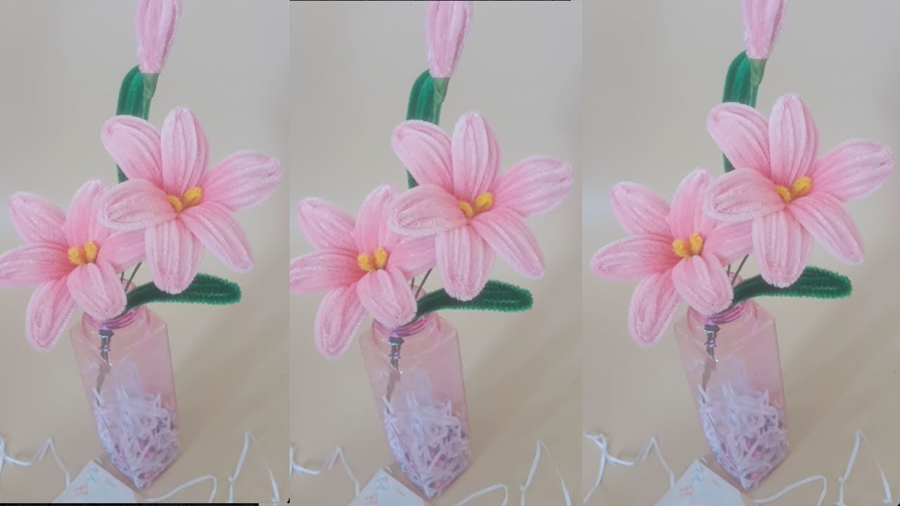DIY CARA MUDAH MEMBUAT BUNGA LILI DARI KAWAT BULU / HOW TO MAKE SIMPLE ...