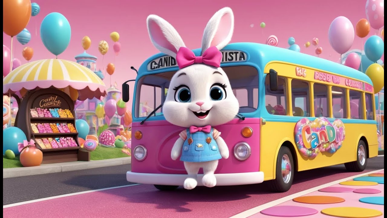 Rabbit Went Over the Mountain on Chocolate Bus | Fun Bunny Song for ...