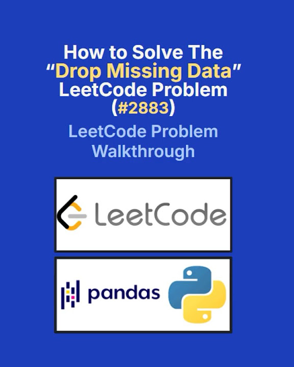 LeetCode 2883 Drop Missing Data in Python | Pandas Tutorial for Beginners - YouTube