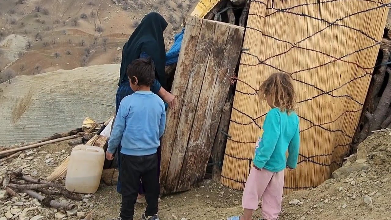 Nomadic life in a wooden hut in the village, a simple way of life - YouTube