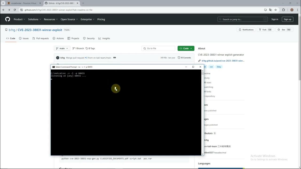 PoC WinRAR CVE-2023-38831 + Reverse Shell (Bypass AV Windows 11 24H2 terupdate & firewall aktif ...