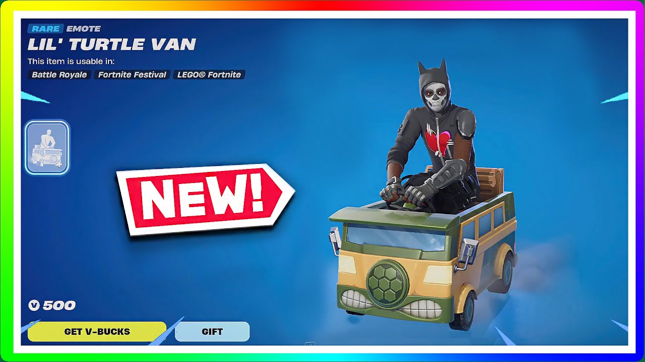 Fortnite Shop *NEW* Lil' Turtle Van Emote! 💝 February 22, 2024 - YouTube