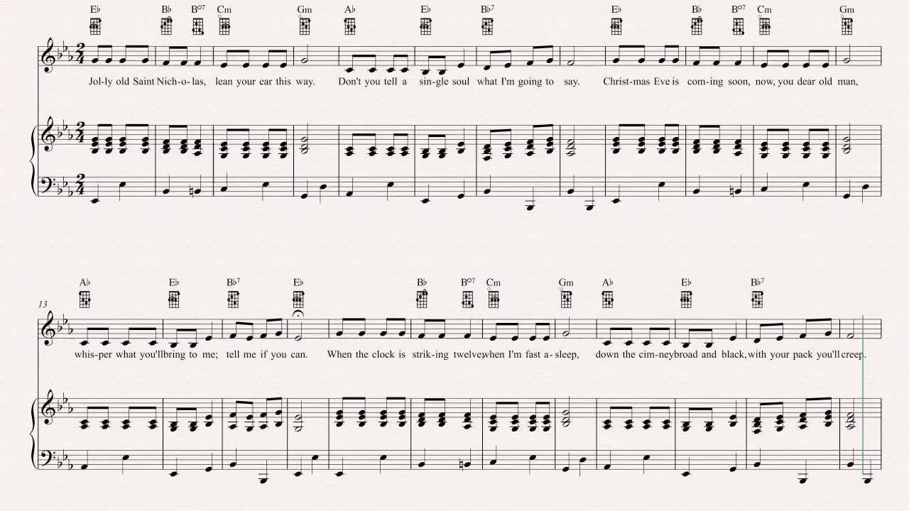 Ukulele - Jolly Old St. Nicholas - Christmas Carol - Sheet Music ...