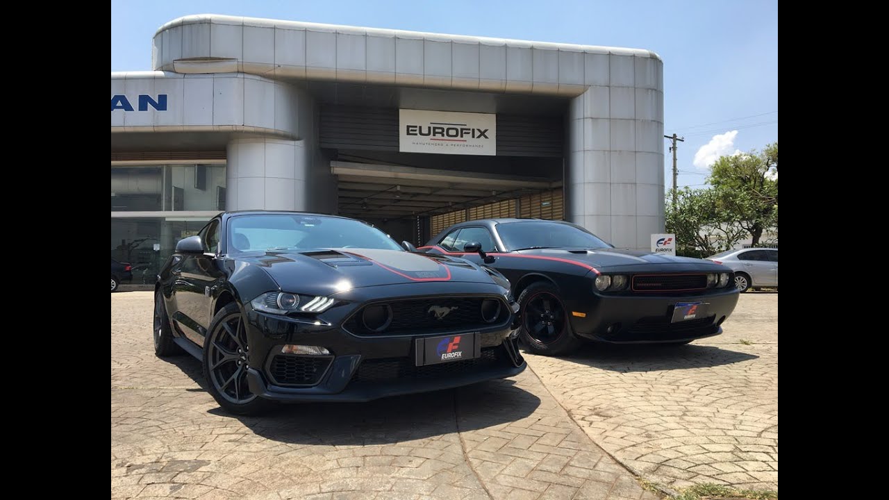 Mustang Mach 1 & Dodger Challenger na Eurofix - YouTube