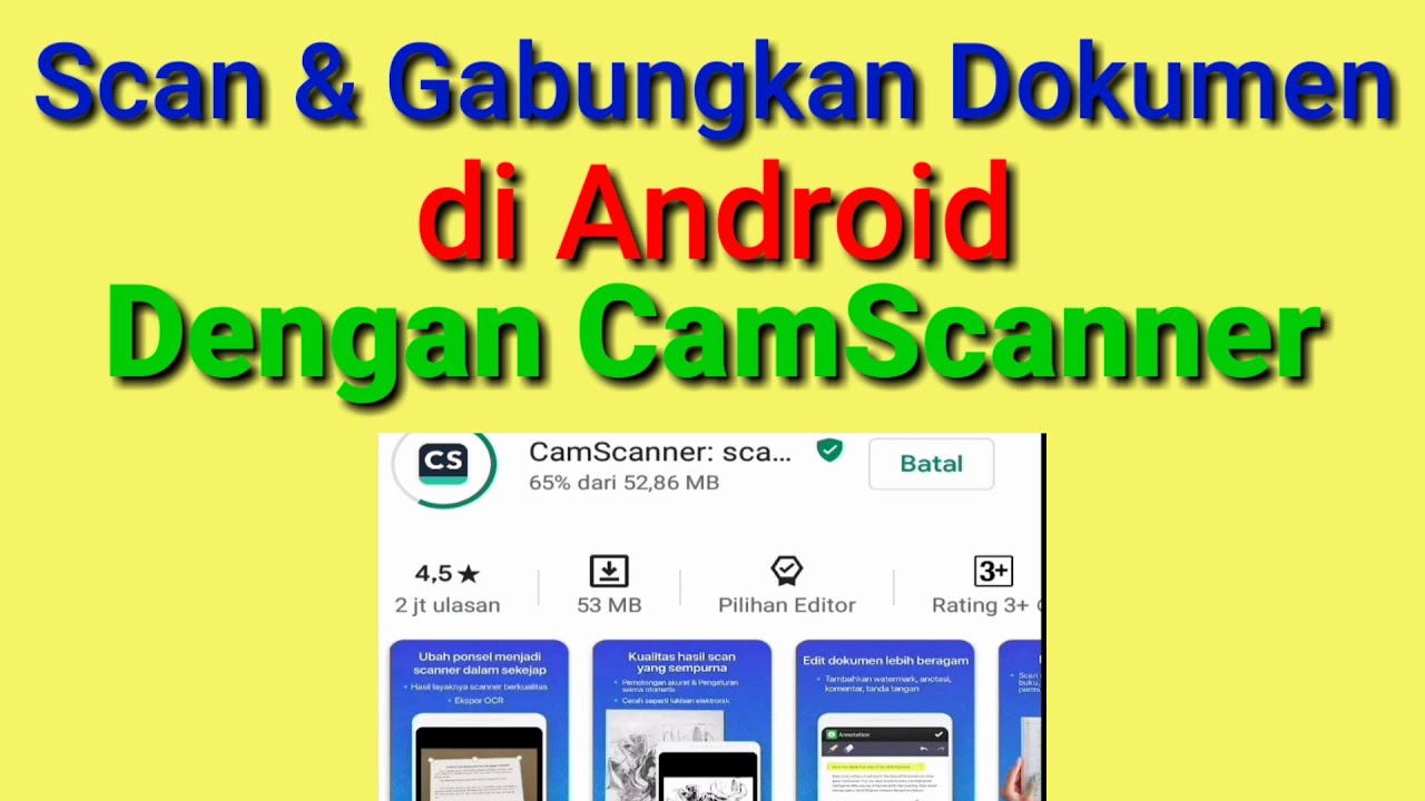 Tutorial Scan dokumen & gabung dokumen dengan CamScanner - YouTube