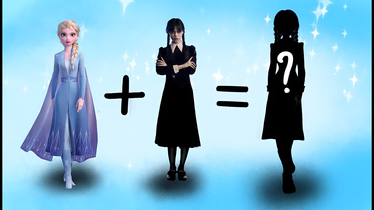 Wednesday Mixed Elsa Frozen - Drawing The Addams Family - YouTube