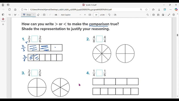 Comparing Fractions Worksheet Grade 3