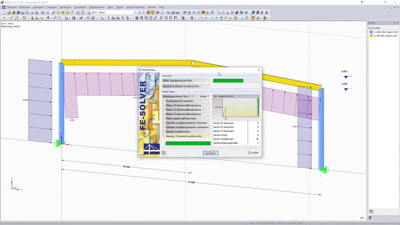 Het berekenen van het rekenmodel in de rekensoftware RFEM - YouTube