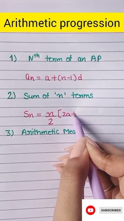 Arithmetic progression Formula #Maths #shorts #mathematics - YouTube