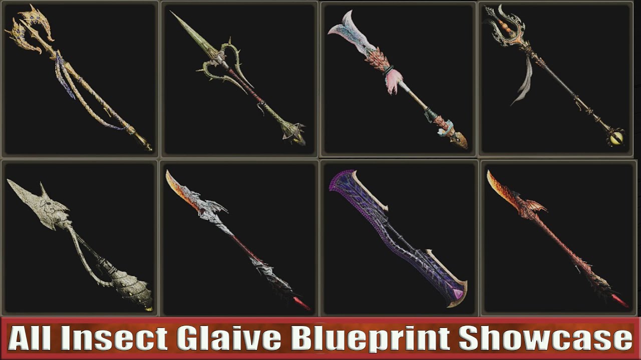 Monster Hunter Wilds All Insect Glaive Blueprint Showcase - YouTube
