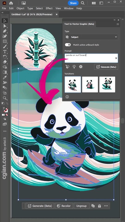 Text to Vector Graphic in Adobe Illustrator, Generative AI Art #adobe # ...