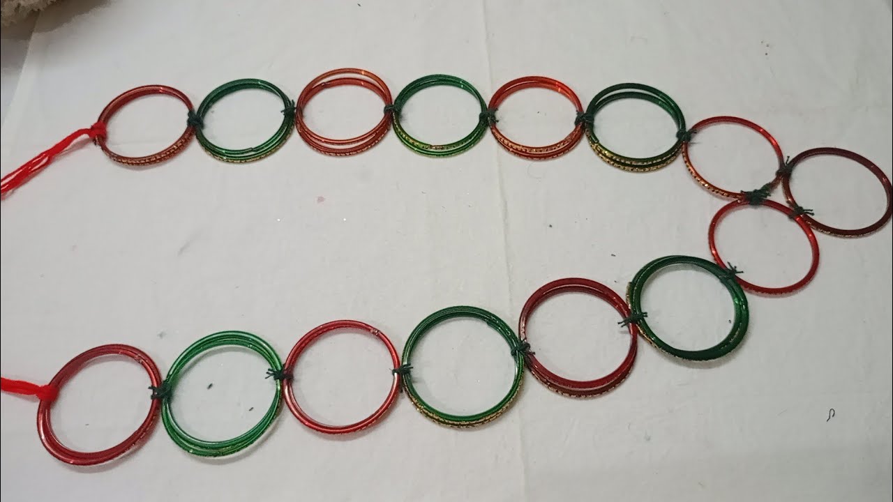 How to Make ke Bangle Garland for God / Valayal Malai Kattuvathu Eppadi ...