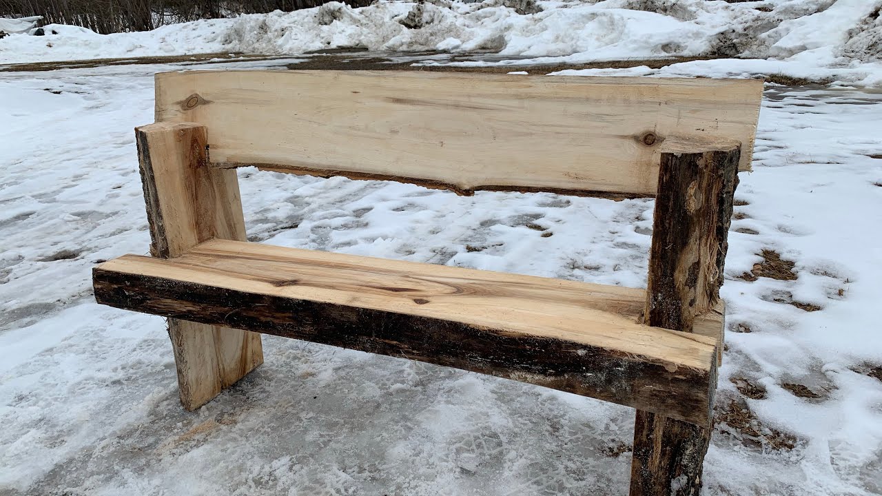How I make log benches. - YouTube