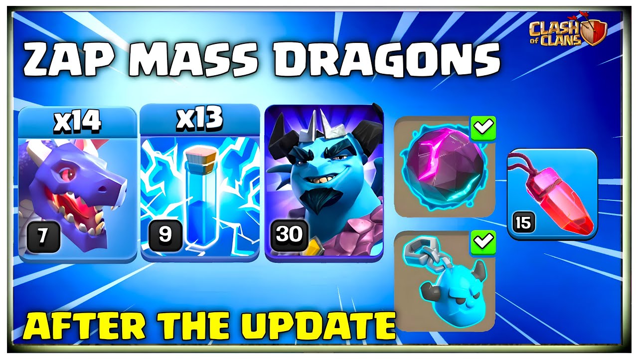 14 x Dragons +13 x Zap Spell + New Hero = Easiest Army | TH12 Attack ...