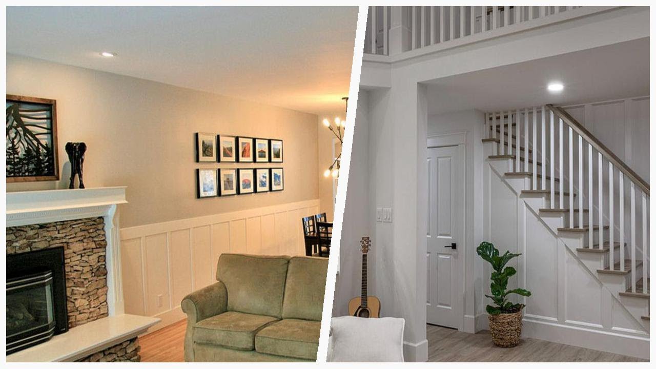 Great Room Stone Fireplace Wainscoting