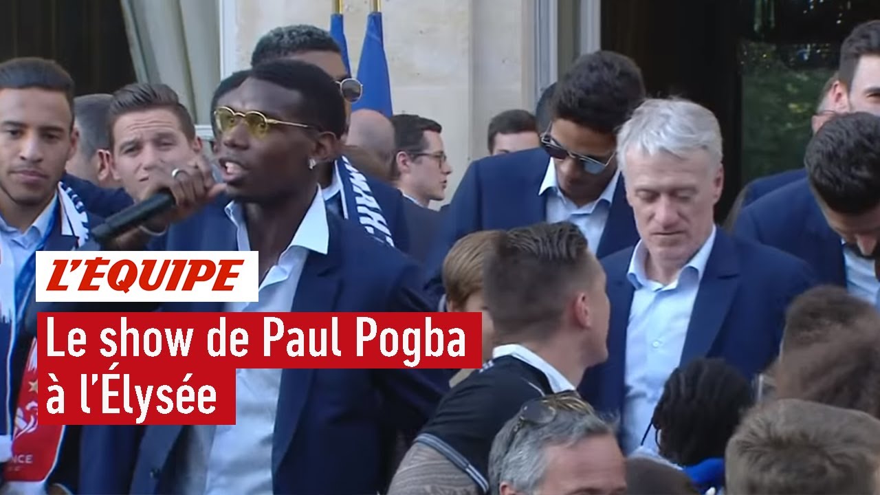 Le show de Pogba à l'Élysée - Foot - CM 2018 - Bleus - YouTube
