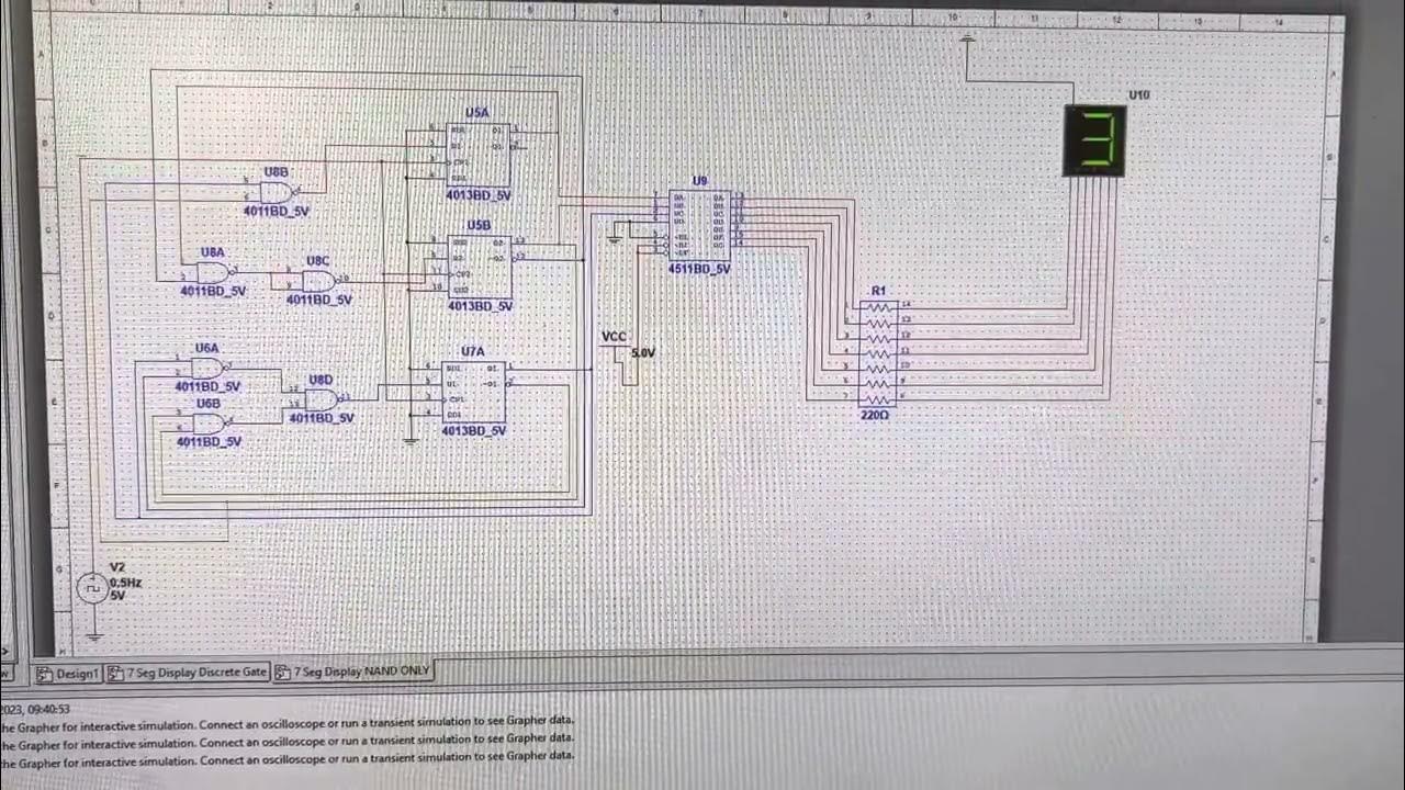 NAND Gate Multisim 7 segment circuit - YouTube