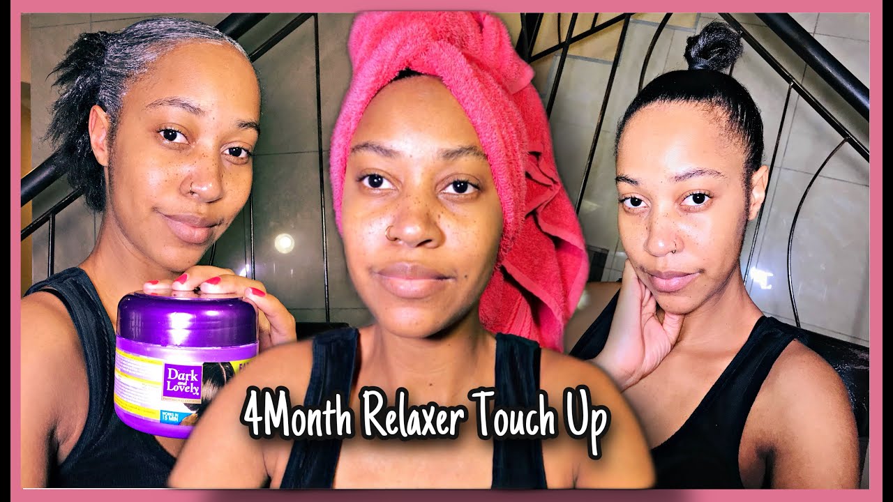 RELAXER TOUCH UP AT HOME | I CAN FINALY TIE A LITTLE HIGH BUN! | DARK ...