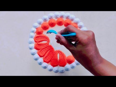 Simple Rangoli Designs | Easy Rangoli | Top Rangolis | Navratri Orange ...