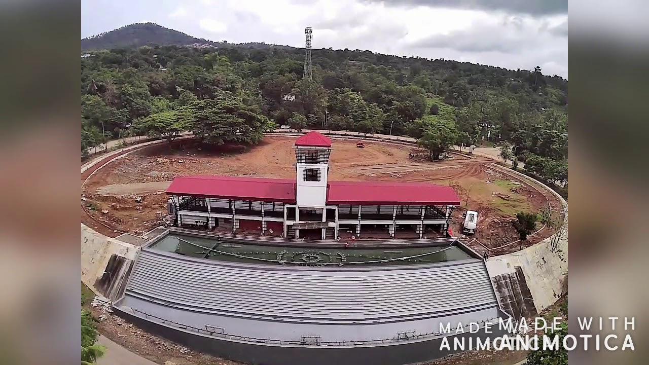 new fountain and waterfall at rotonda pagadian city - YouTube